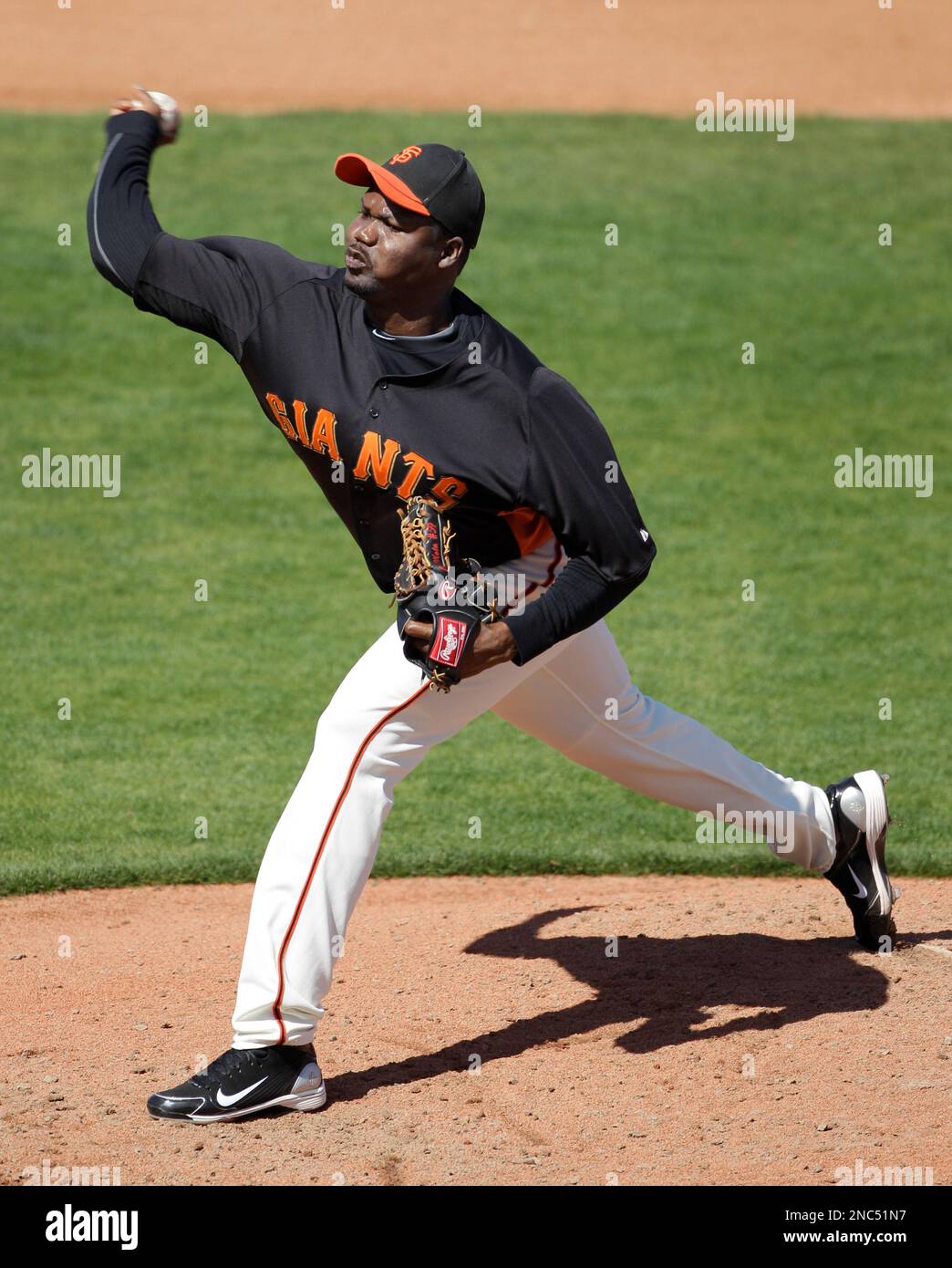San Francisco Giants relief pitcher Guillermo Mota during their spring training baseball game ...