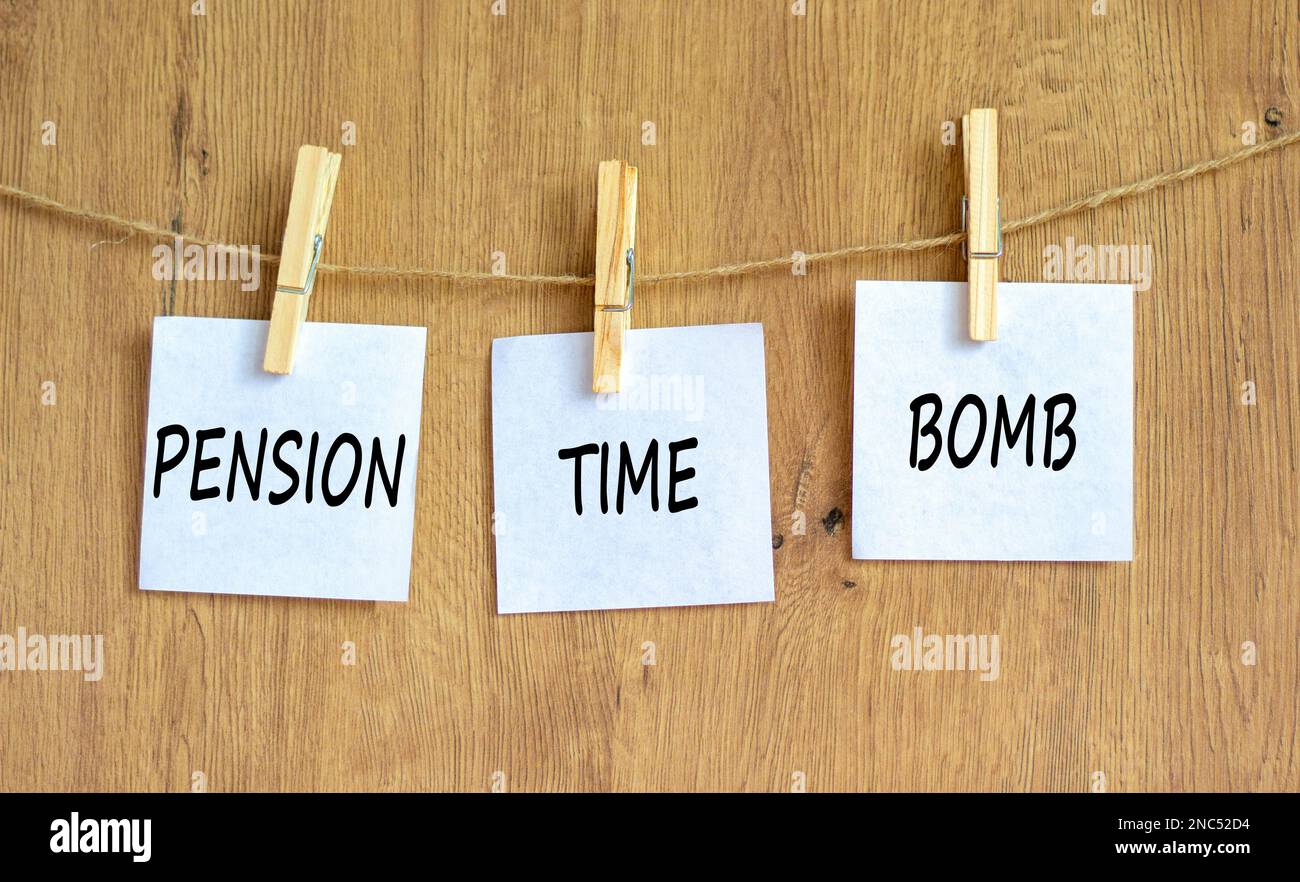 Pension time bomb symbol. Concept words Pension time bomb on white ...