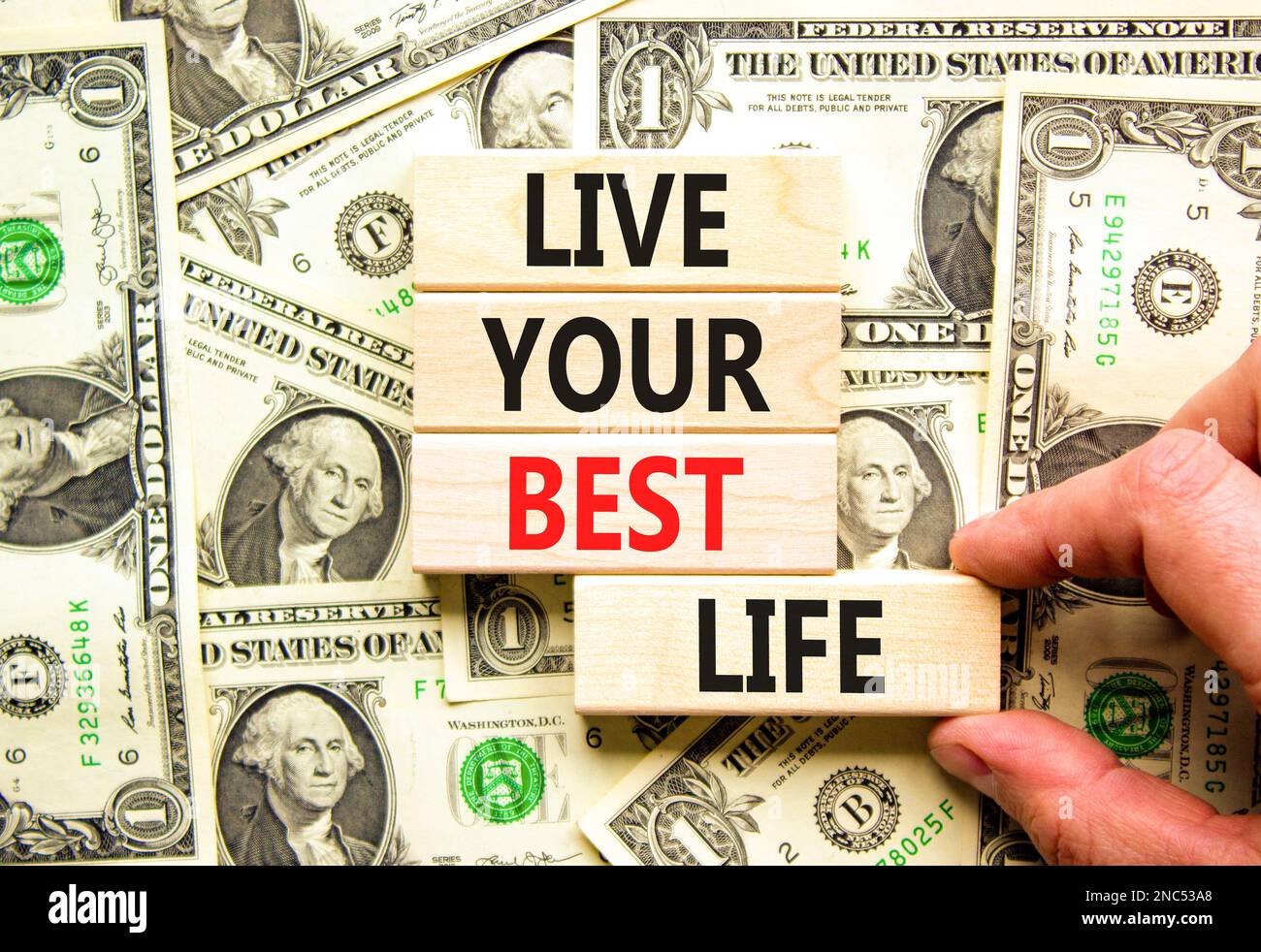 Live your best life symbol. Concept words Live your best life on wooden ...