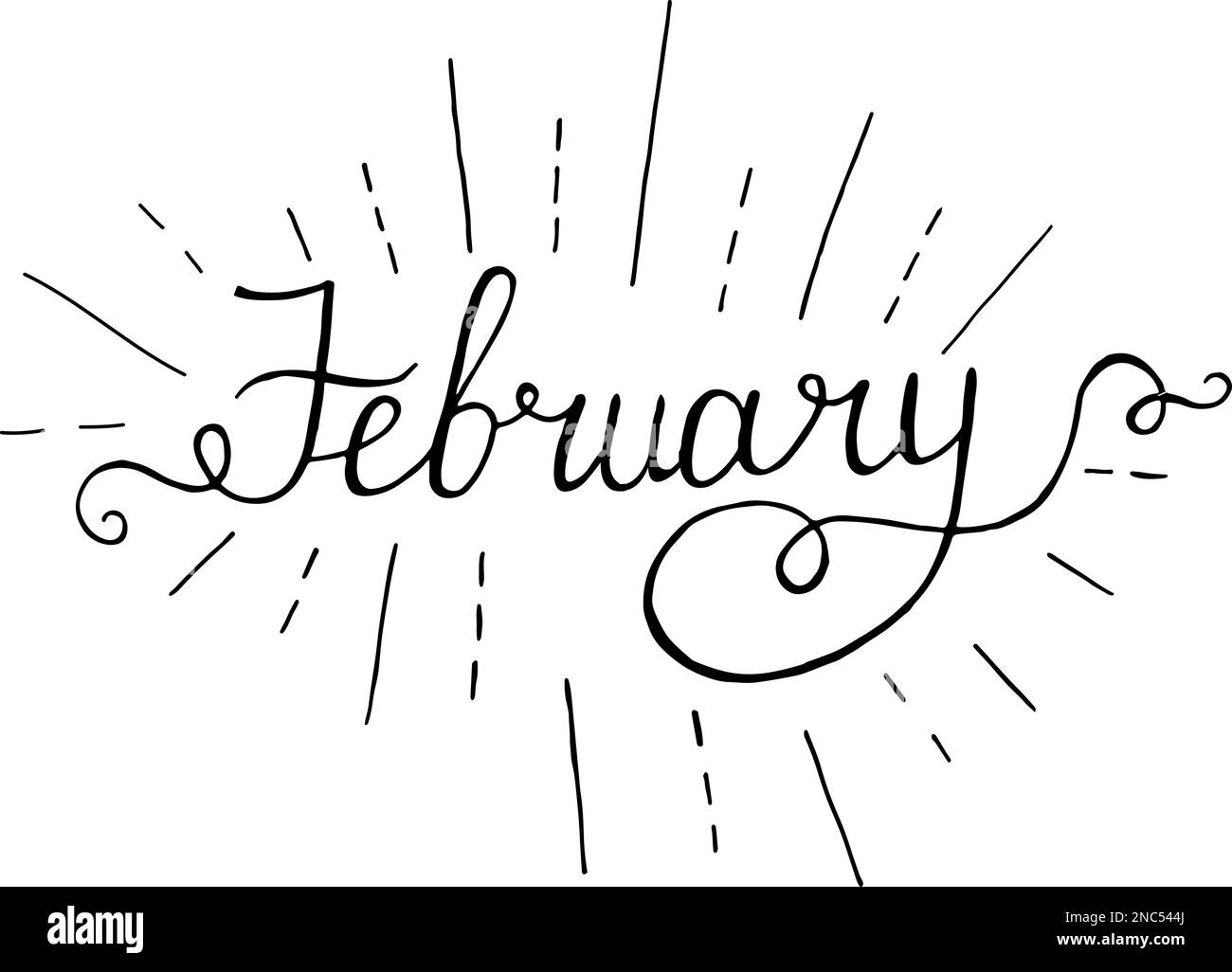 February. Hand lettering vintage quote. Modern Calligraphy Stock Vector ...