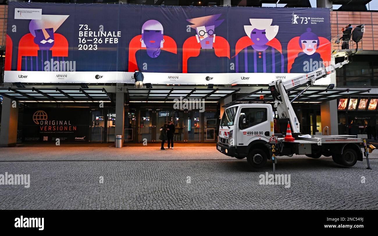 Berlin, Germany. 14th Feb, 2023. A banner for the Berlinale film ...
