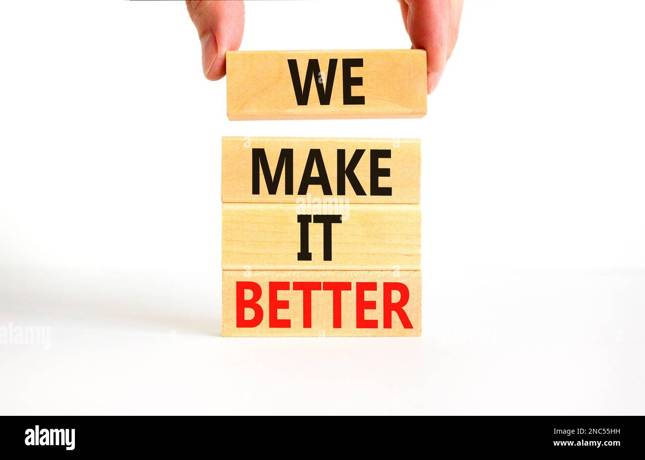 We make it better symbol. Concept words We make it better on wooden ...