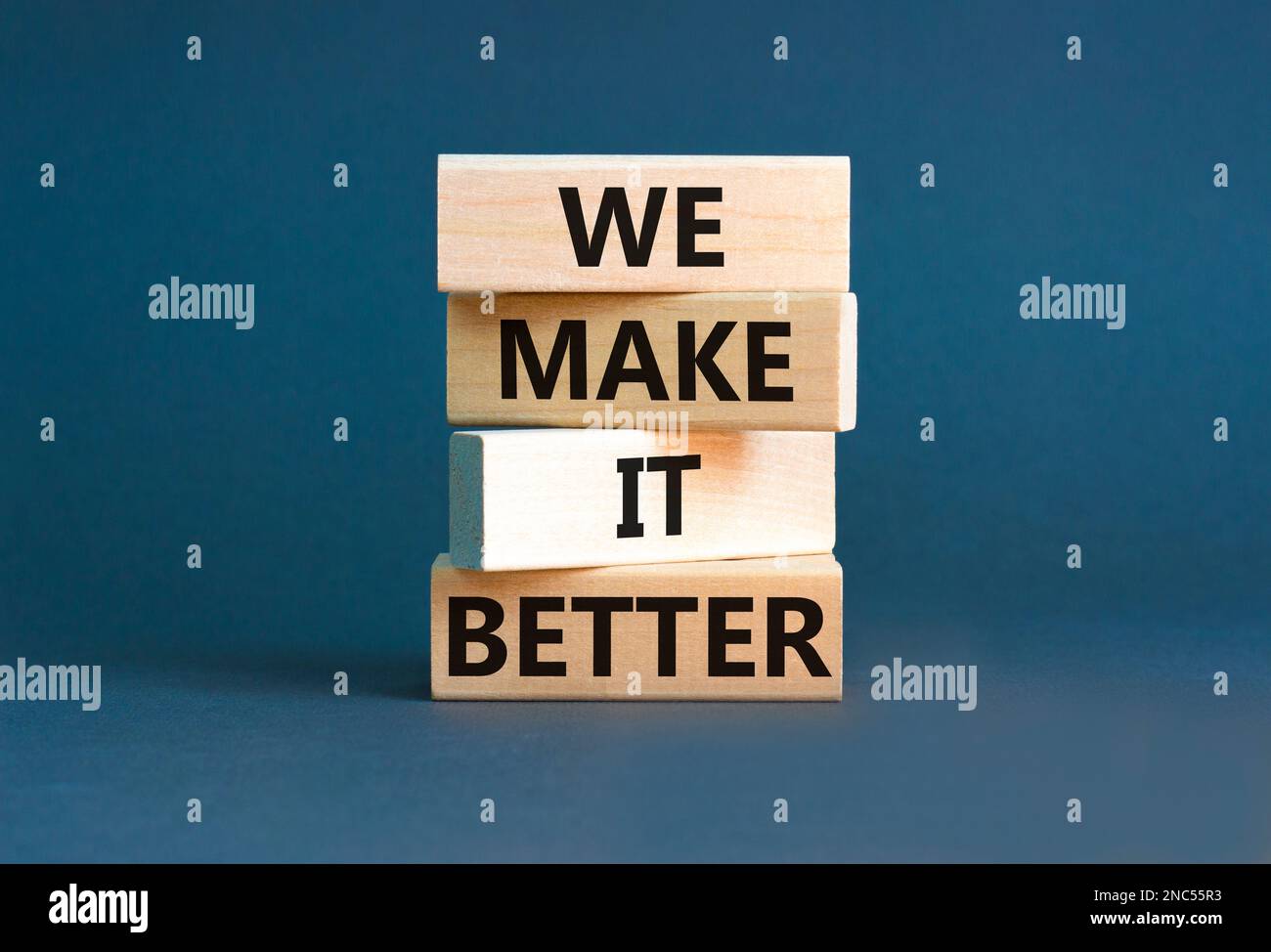 We make it better symbol. Concept words We make it better on wooden ...
