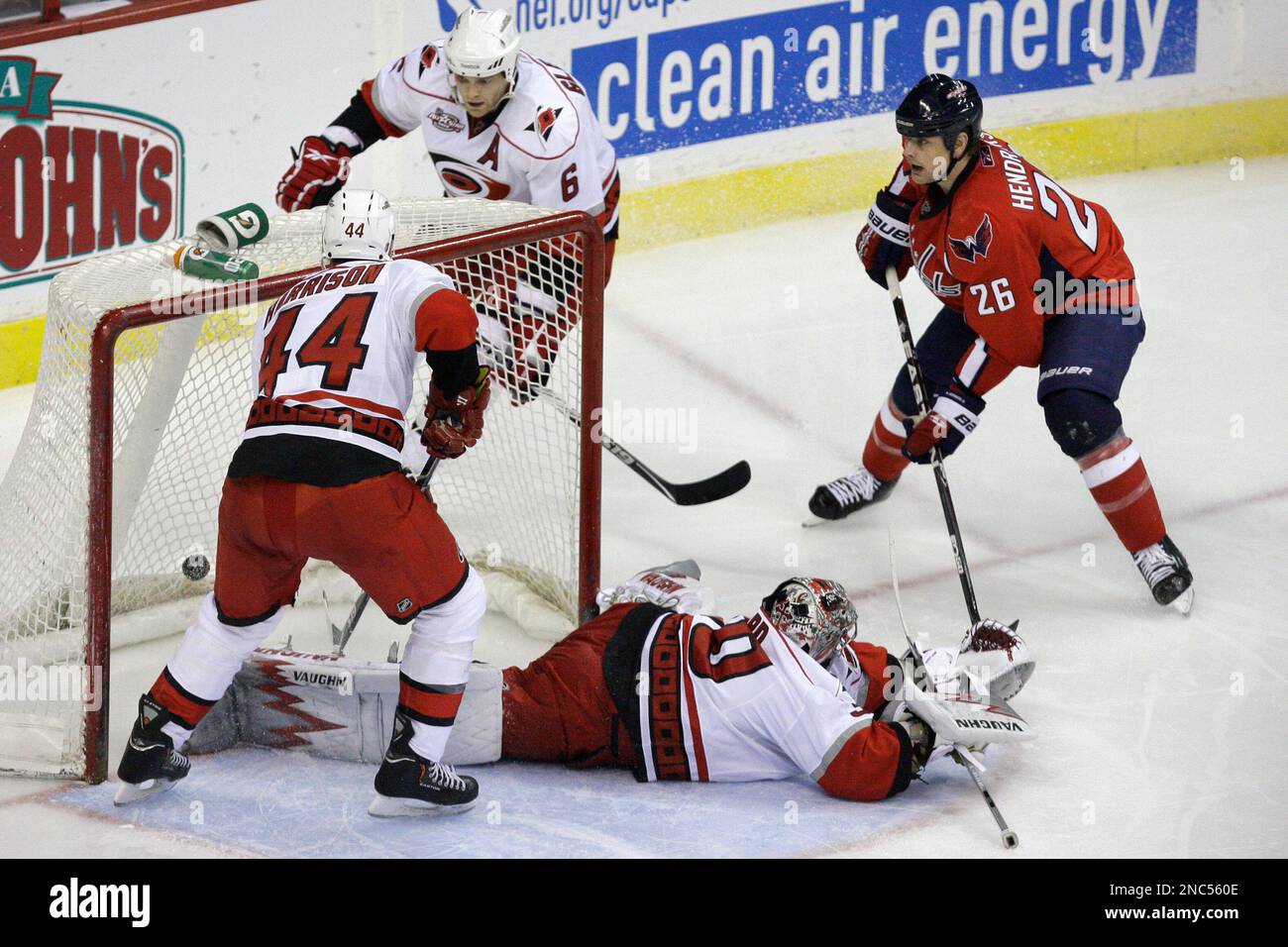 Carolina Hurricanes defenseman Jay Harrison (44), defenseman Tim ...