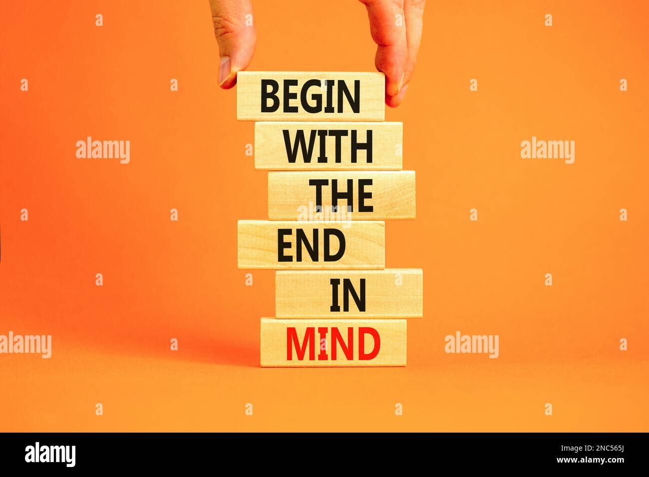 Begin in end of mind symbol. Concept words Begin with the end in mind ...