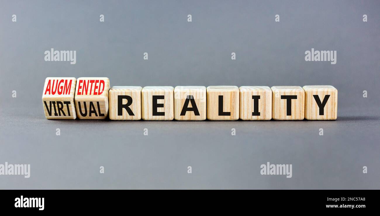 Augmented or virtual reality symbol. Concept words Augmented reality ...