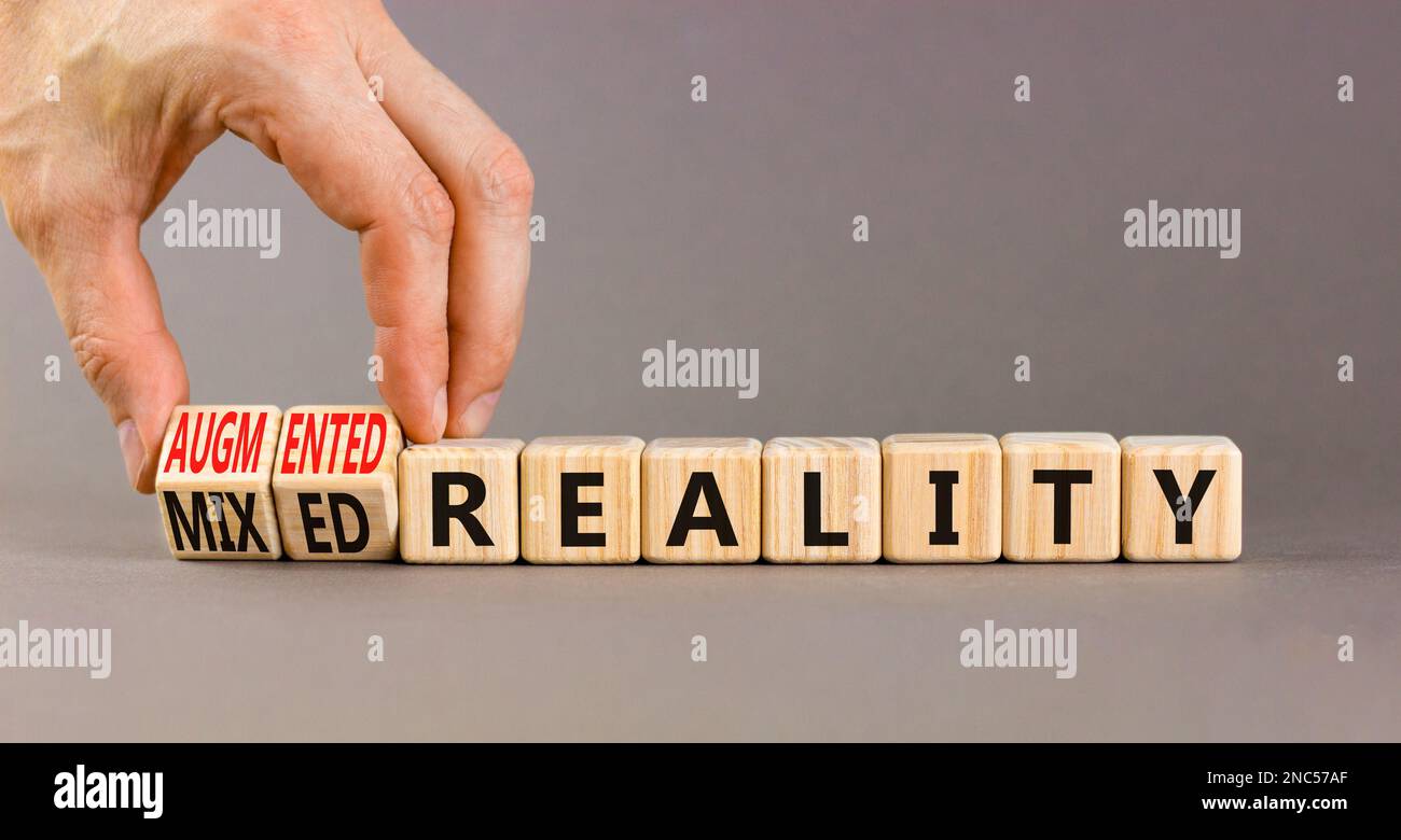 Augmented or mixed reality symbol. Concept words Augmented reality ...