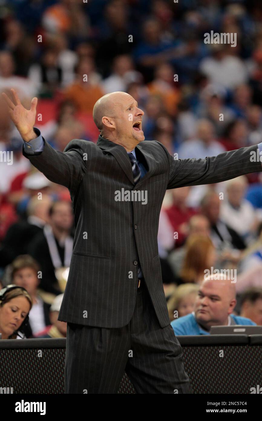 Mississippi head coach Andy Kennedy reacts during the second half of an ...