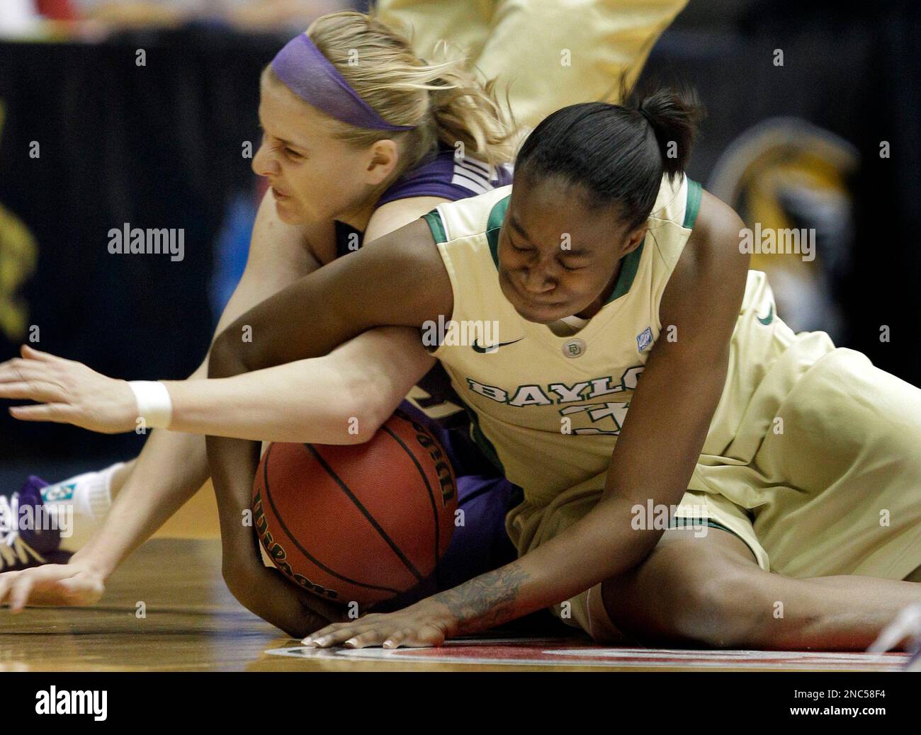Baylor's Jordan Madden, right, and Kansas State's Alina Voronenko get ...
