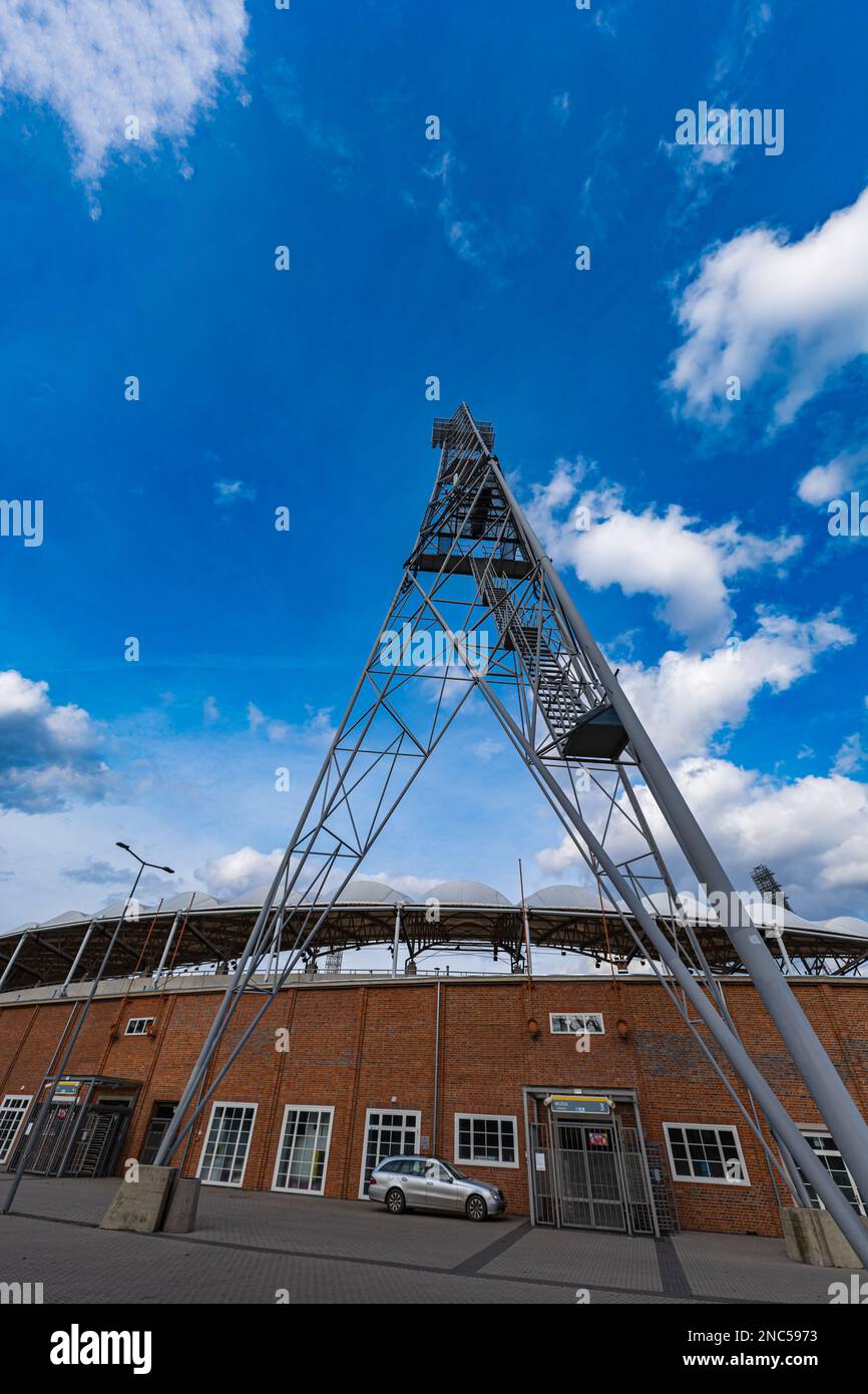 Wroclaw, Poland - April 2022: Huge high strong stadium lights over ...