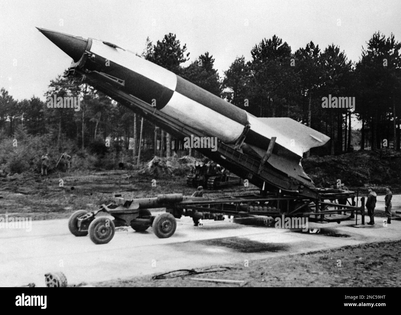 Scientific experts are experimenting with the V2 rocket At Cuxhaven ...