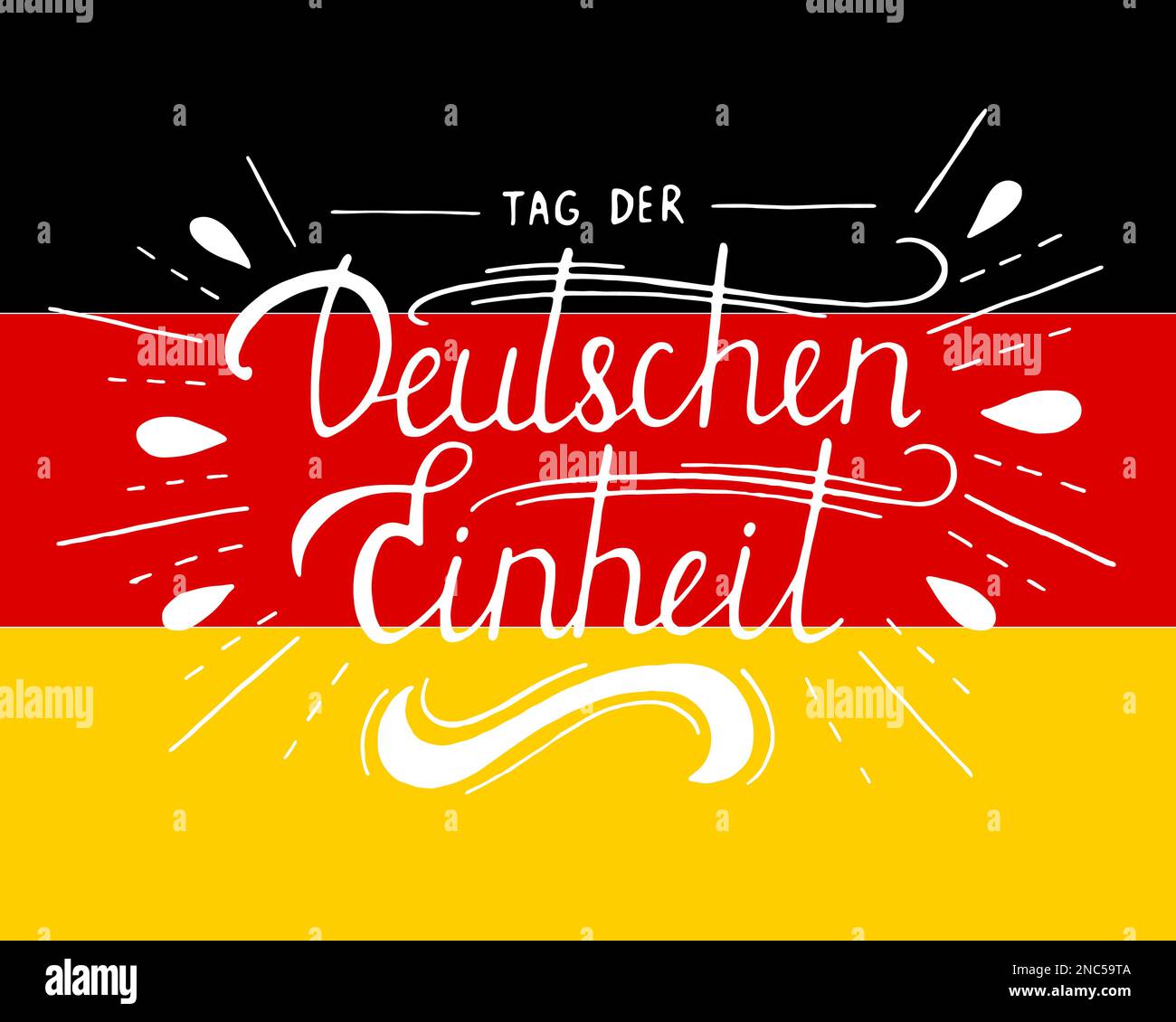 Day of German unity lettering. Tag der deutschen Einheit Stock Vector ...