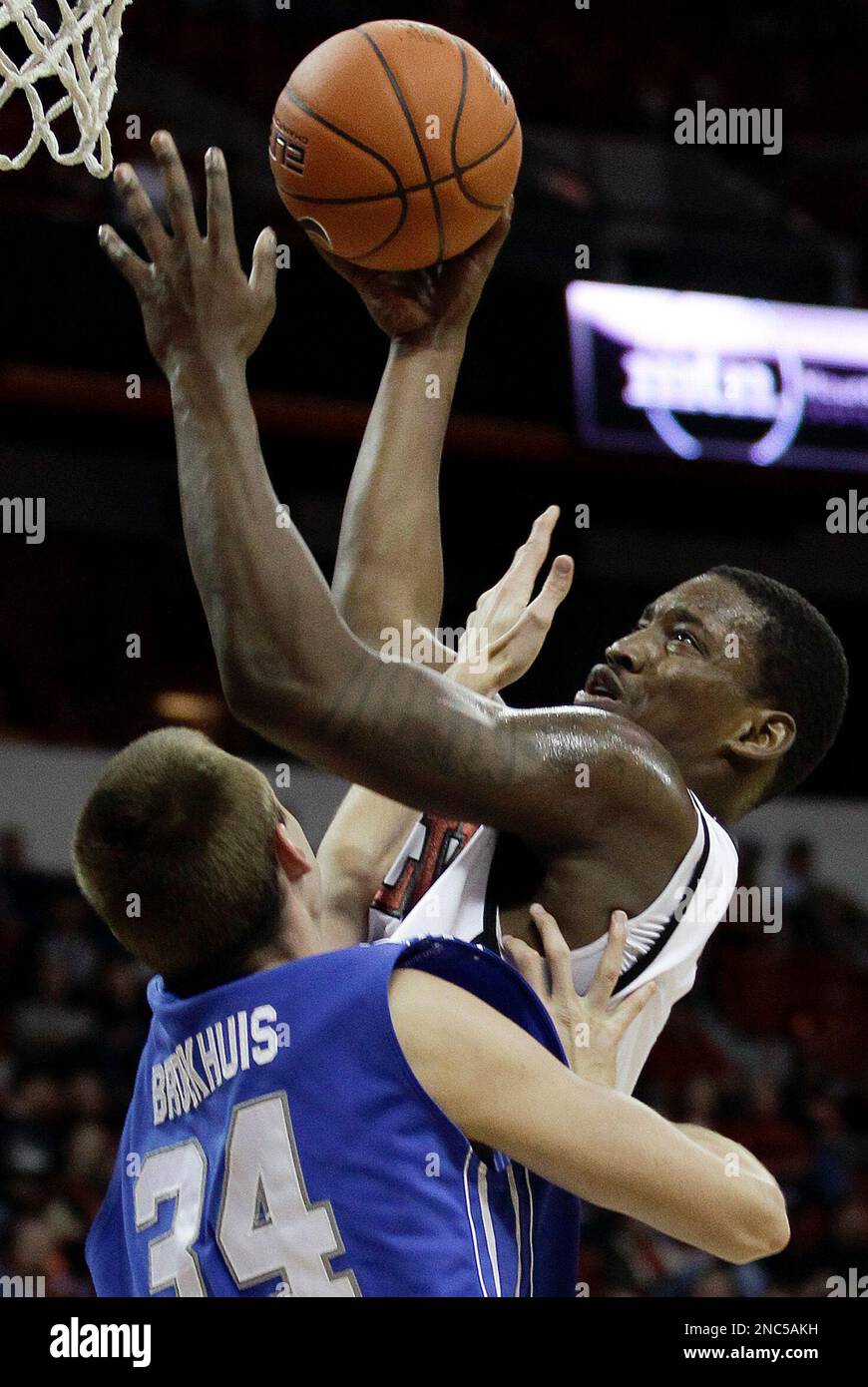 UNLV's Quintrell Thomas is fouled while shooting by Air Force's Taylor ...