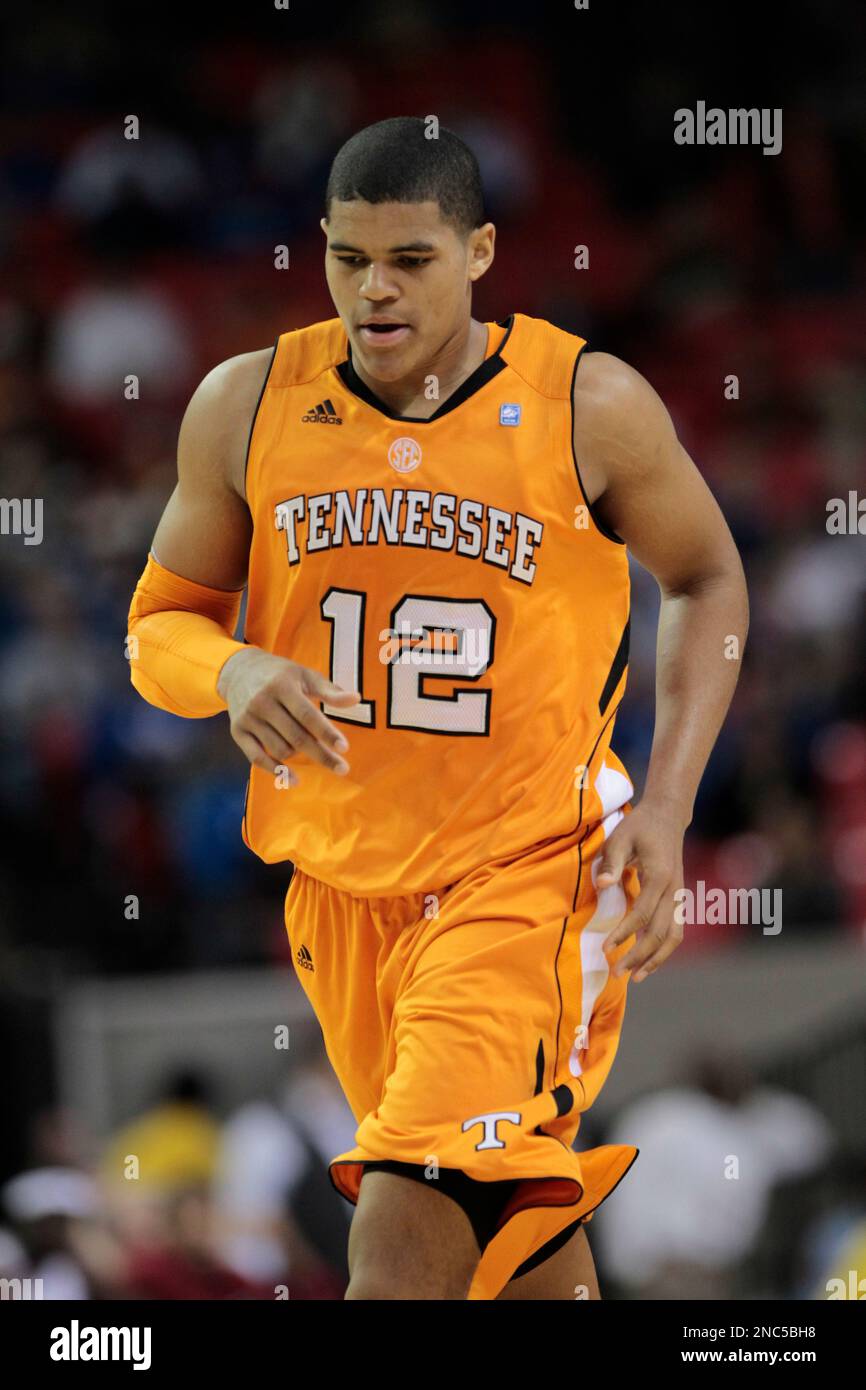 Tennessee forward Tobias Harris (12) moves up court during the first ...