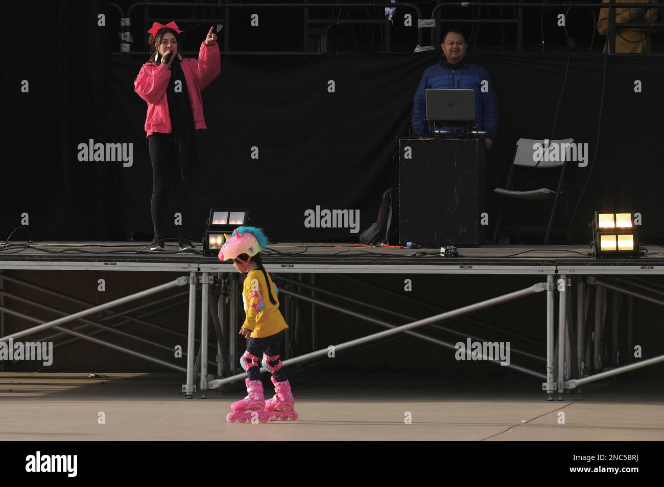 Athena, 6, was the first rollerblader to start off the fifth edition of ...