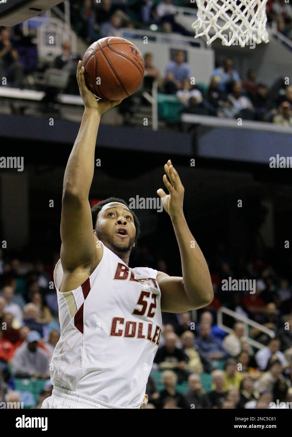 Boston College's Josh Southern (52) shoots against the Wake Forest ...