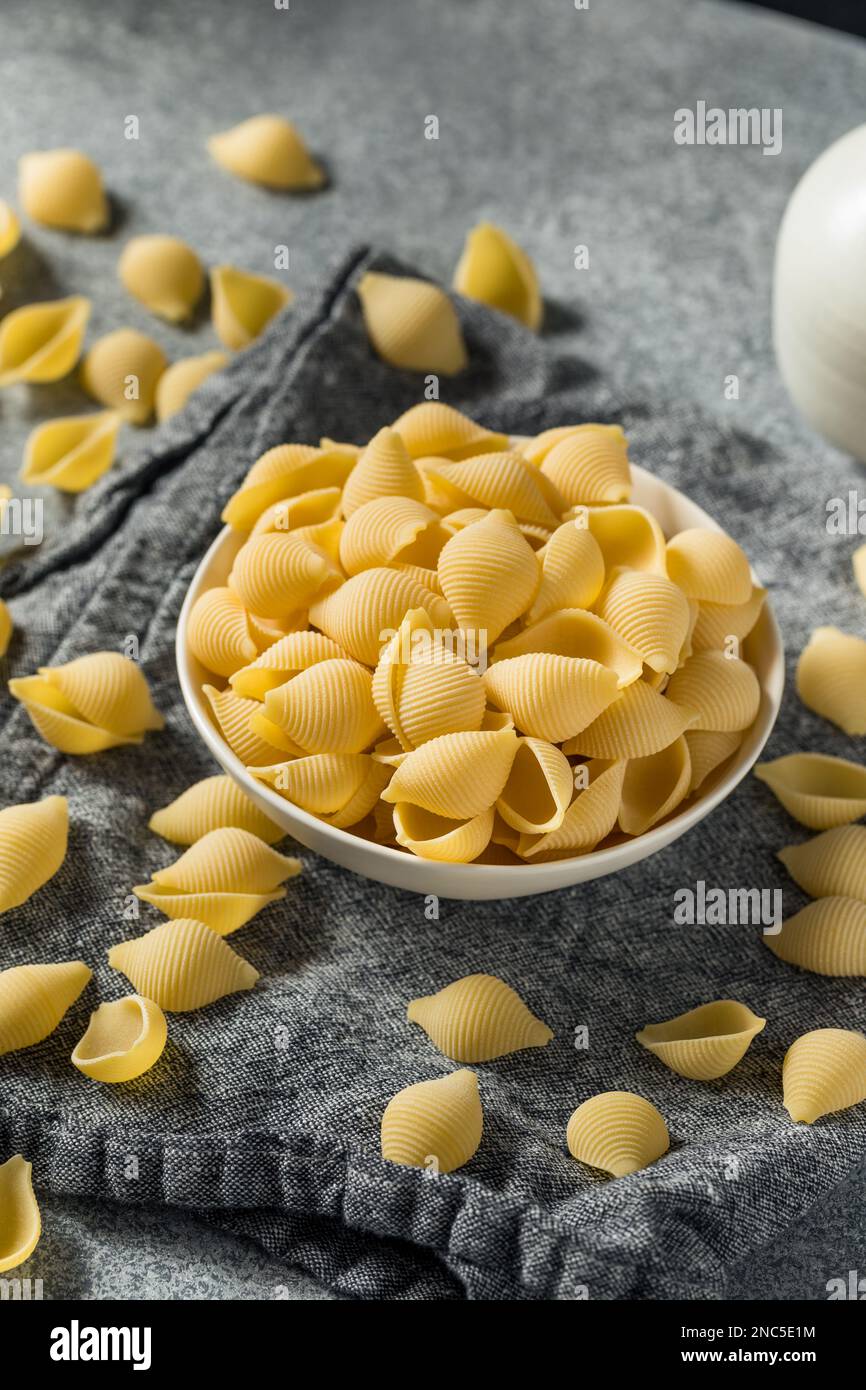 Homemade Dry Raw Conchiglie Pasta Ready to Cook Stock Photo - Alamy