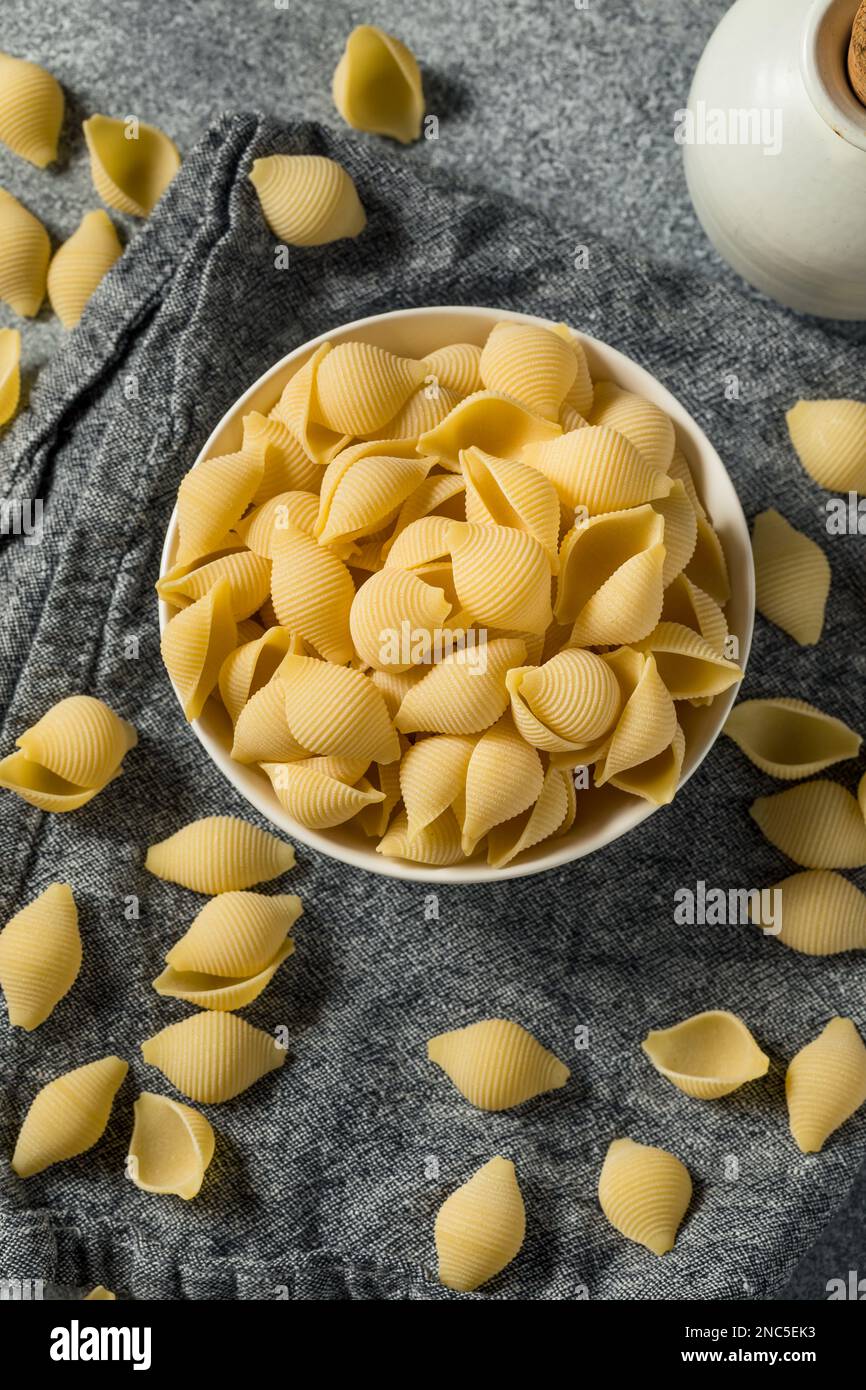 Homemade Dry Raw Conchiglie Pasta Ready to Cook Stock Photo - Alamy
