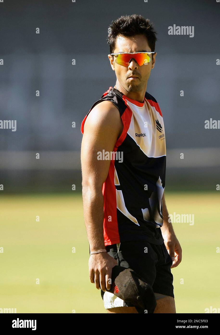 Canada's captain Ashish Bagai looks on during a practice session ahead ...