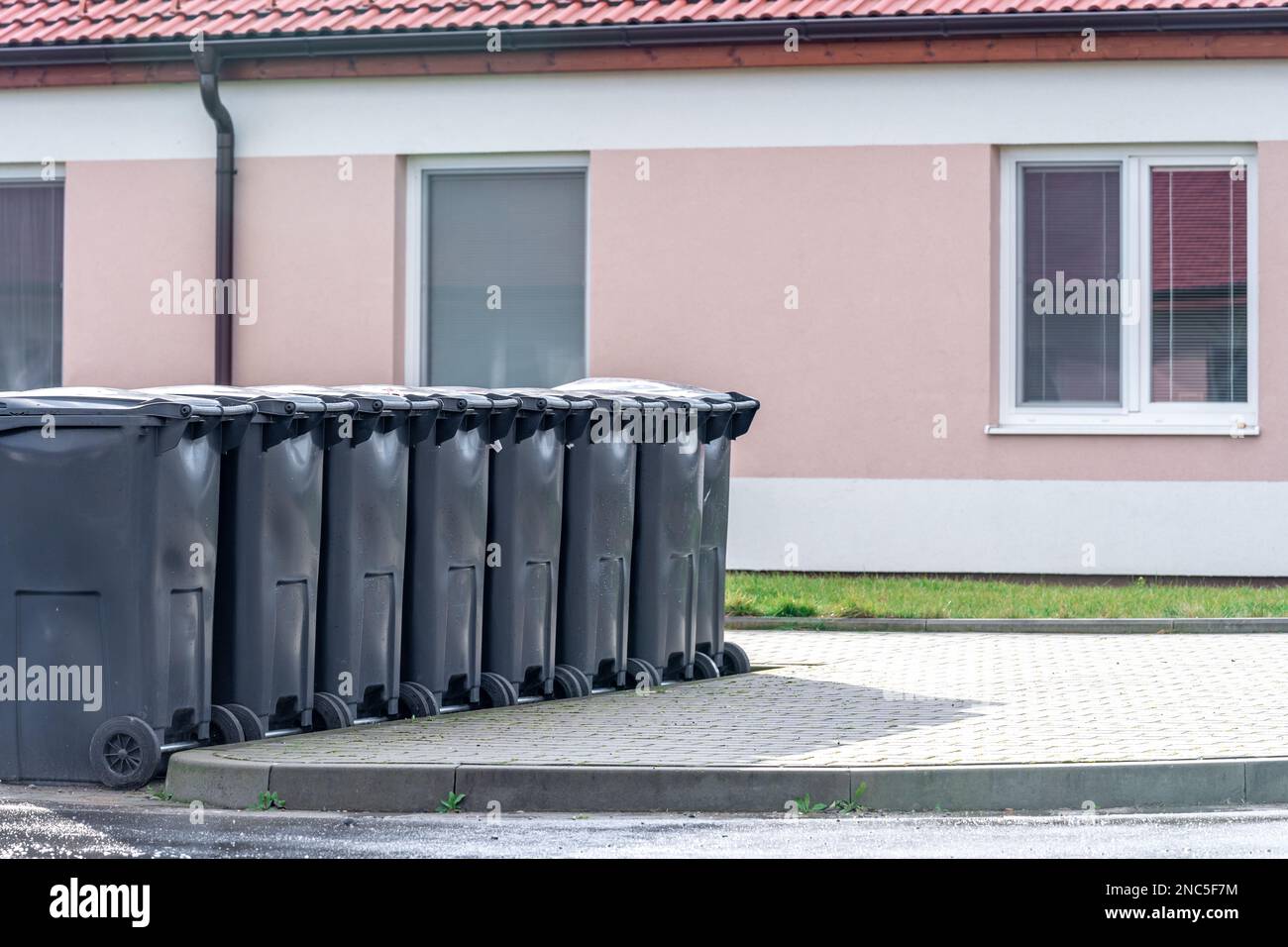 containers for mixed waste in the village Stock Photo - Alamy