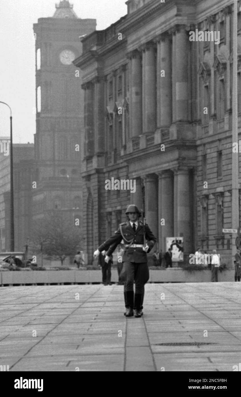 East German honor guard parade on May 24, 1985 in East Berlin, Germany ...