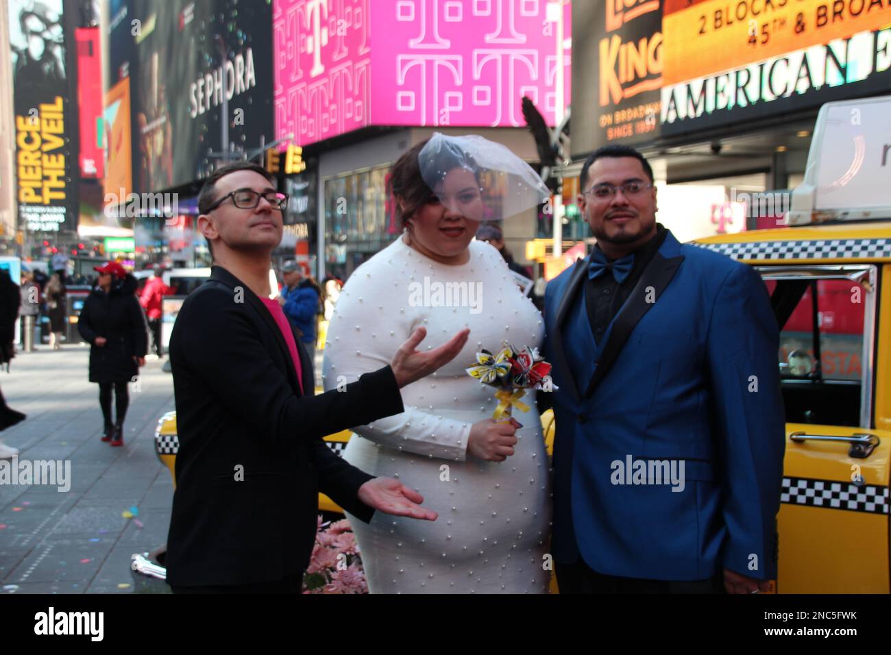 New York, USA. 14th Feb, 2023. Kristen LaBoy and Jesus Torres with ...