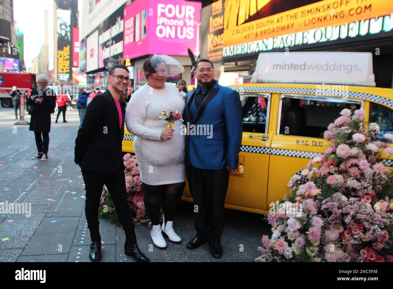 New York, USA. 14th Feb, 2023. Kristen LaBoy and Jesus Torres with ...