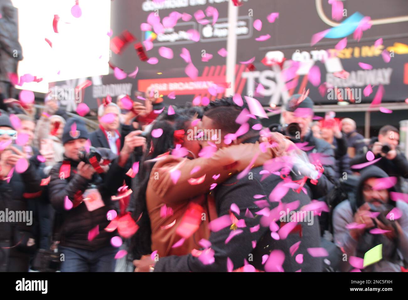 New York, USA. 14th Feb, 2023. David Machando and Sarah Persaud after ...