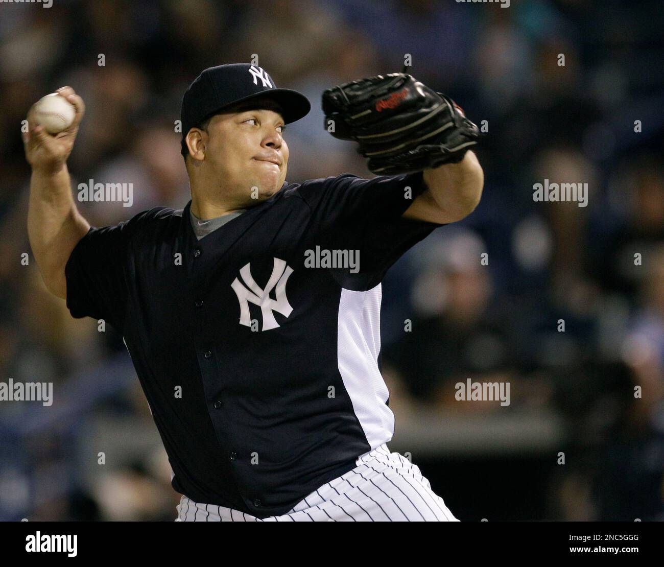 New York Yankees starting pitcher Bartolo Colon delivers against the ...