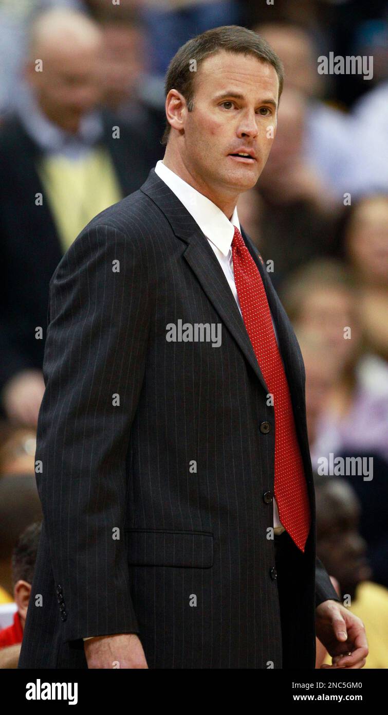 Texas Tech coach Pat Knight watches his team during the first half of ...