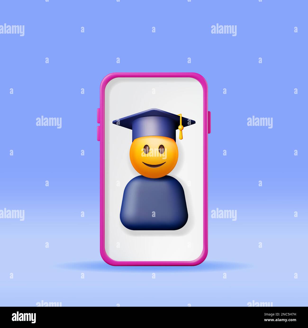 3D Happy Smiling Emoticon in Graduate Cap Stock Vector Image & Art - Alamy