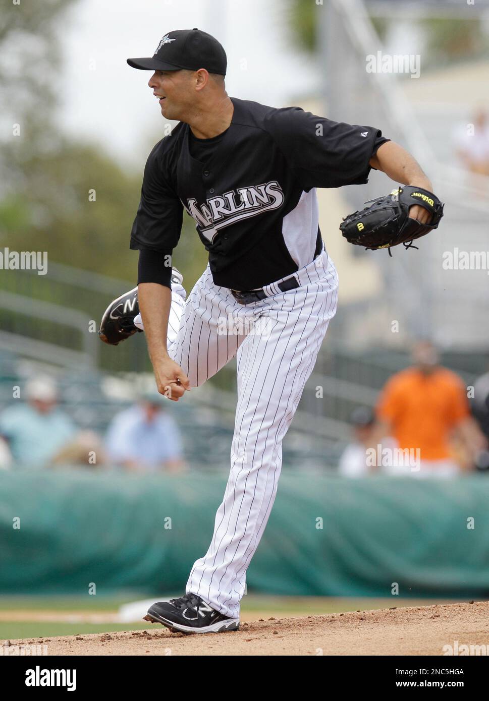 Florida Marlins starting pitcher Javier Vazquez (23) during a spring ...