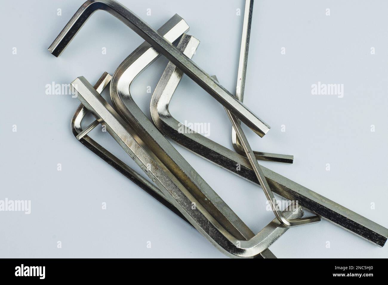 A set of a allen metallic keys isolated on white background Stock Photo ...