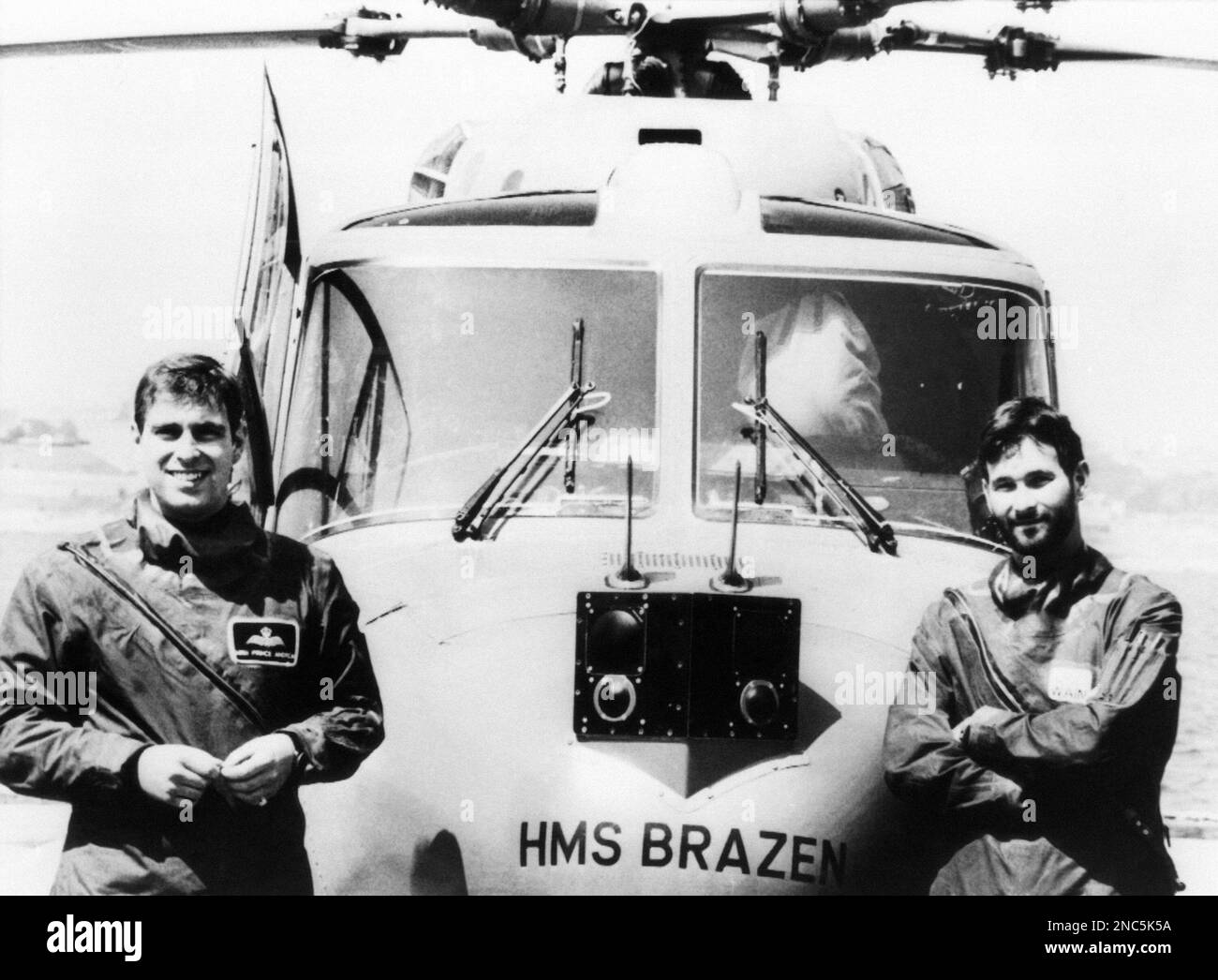 Pilot Prince Andrew, left, and his observer Lt. Robin Wain with their ...