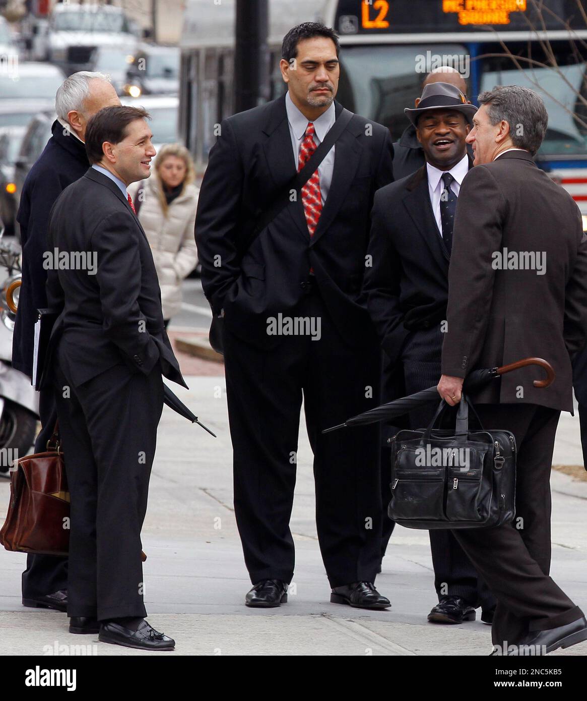 NFL outside labor counsel Bob Batterman, left, Jeff Pash, NFL executive ...
