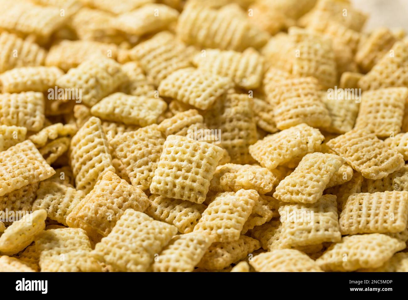 Homemade Puffed Square Rice Cereal for Breakfast in a Bowl Stock Photo ...