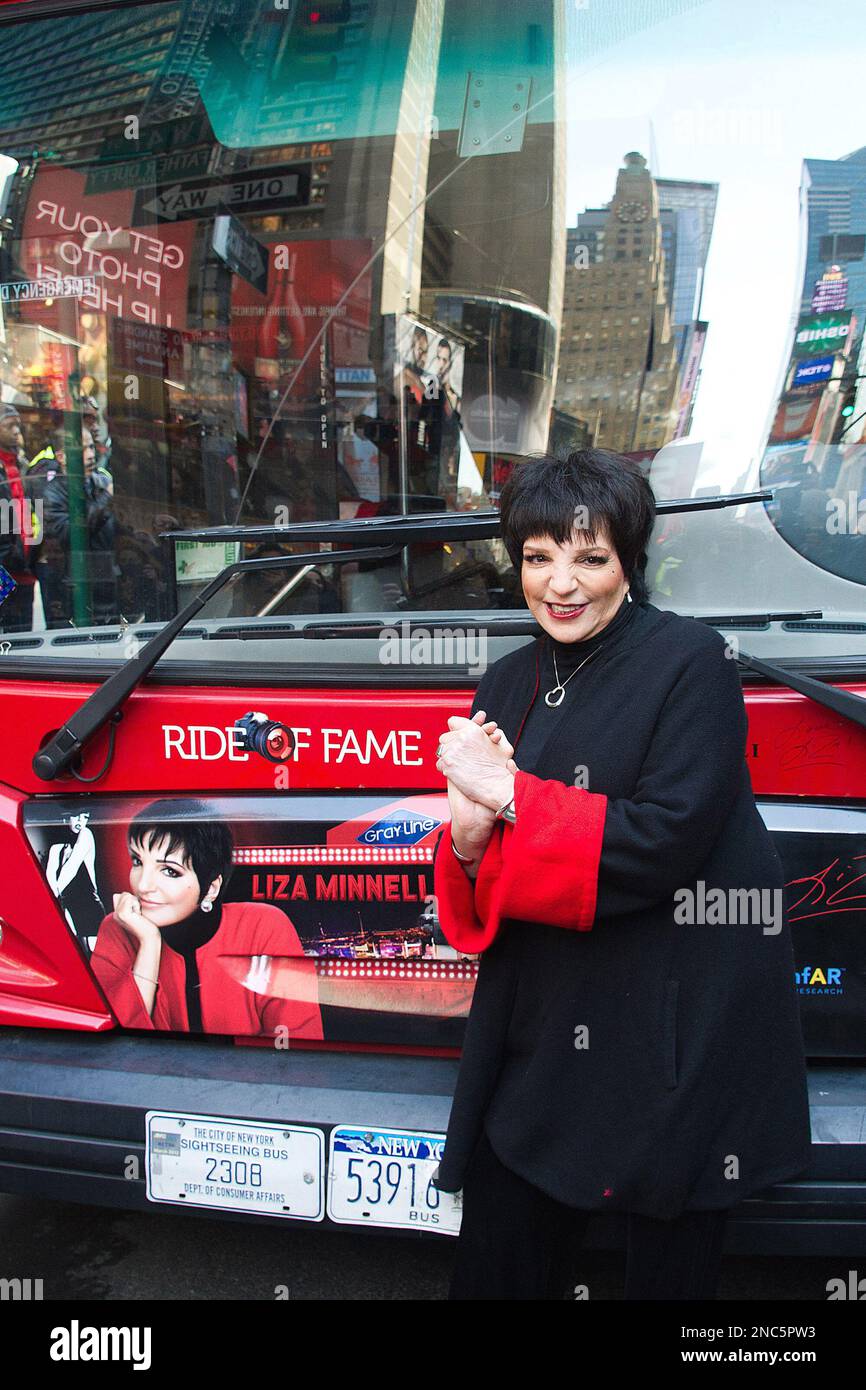 Liza Minnelli unveils a double-decker Gray Line tour bus dedicated to ...