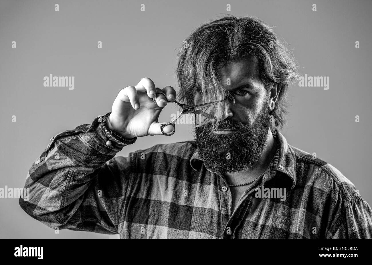 Bearded man worker with beard in building helmet or hard hat. Building ...