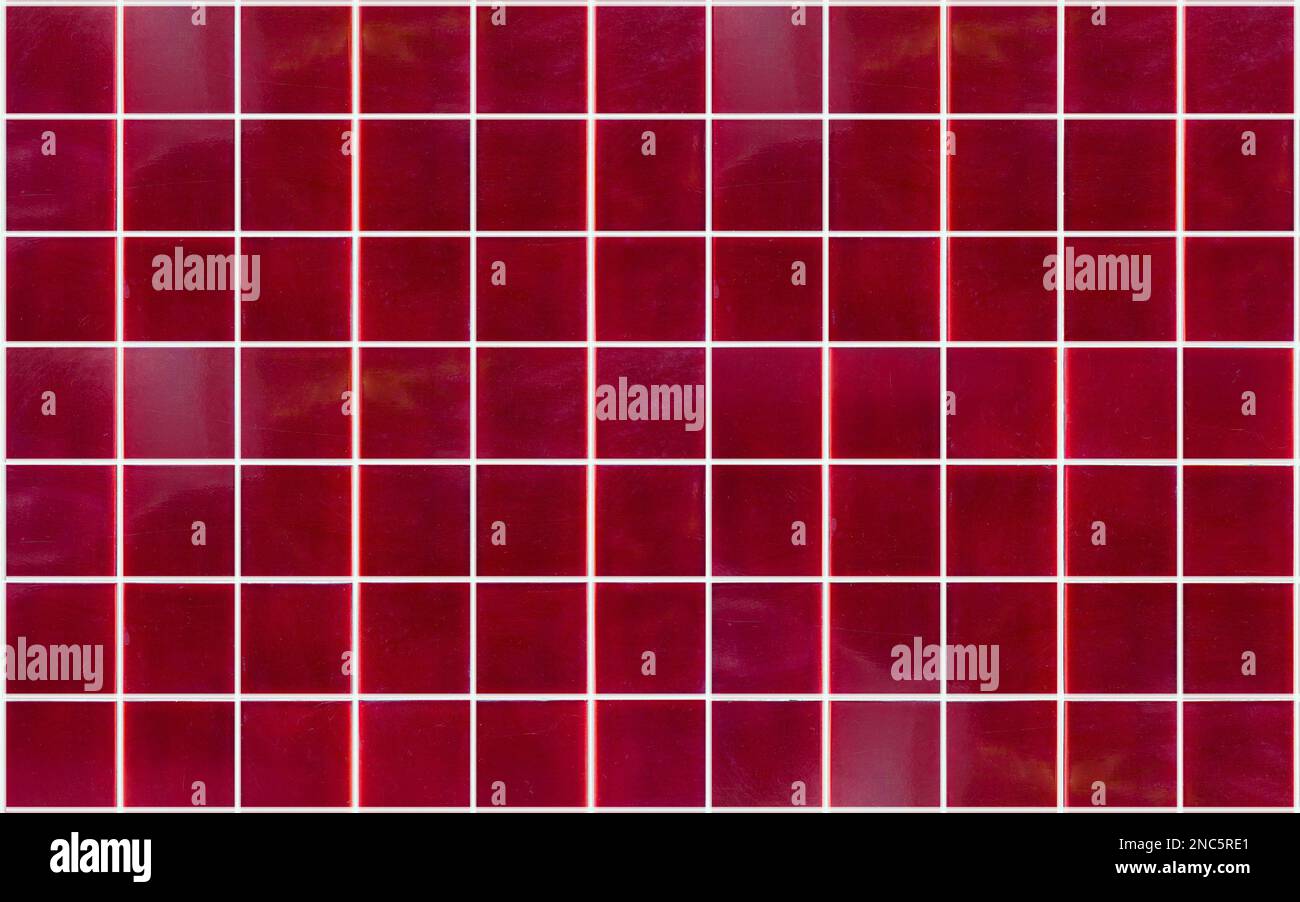 Red ceramic tile background. Old vintage ceramic tiles in red to ...