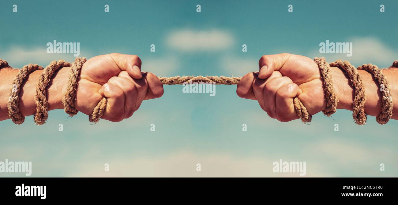 Two hands, helping hand, arm, friendship. Rope, cord. Rescue, help, helping gesture or hands ...