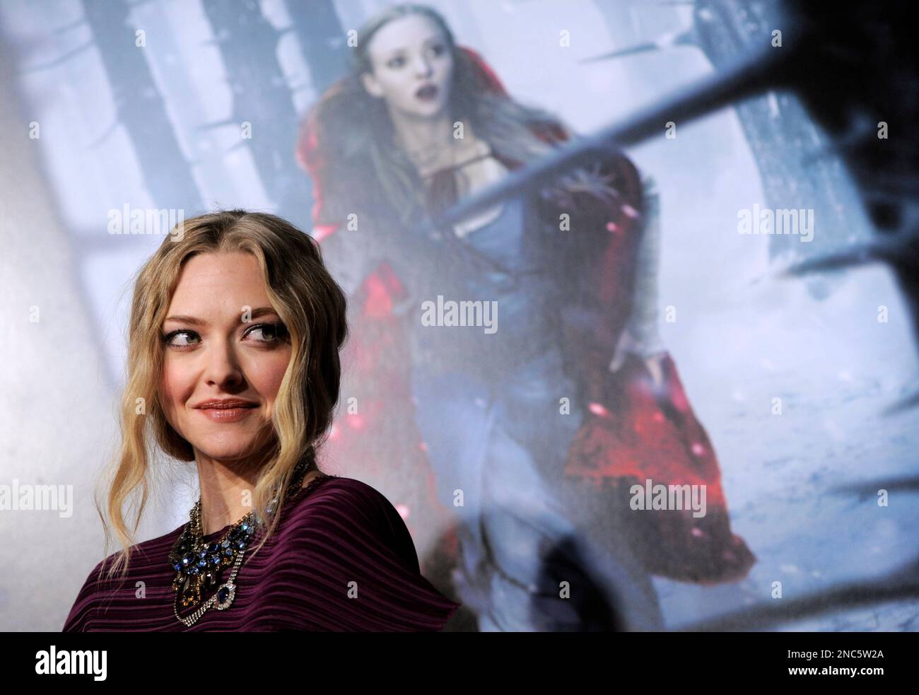 Actress Amanda Seyfried, star of the film "Red Riding Hood," poses at ...