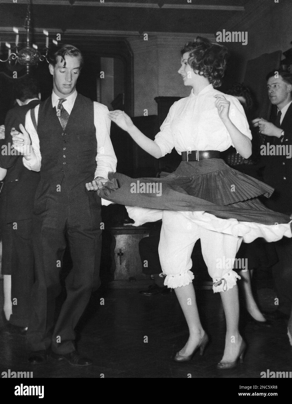 Ex-debutante Susan Hampshire, 18, displays a trim pair of bloomers ...