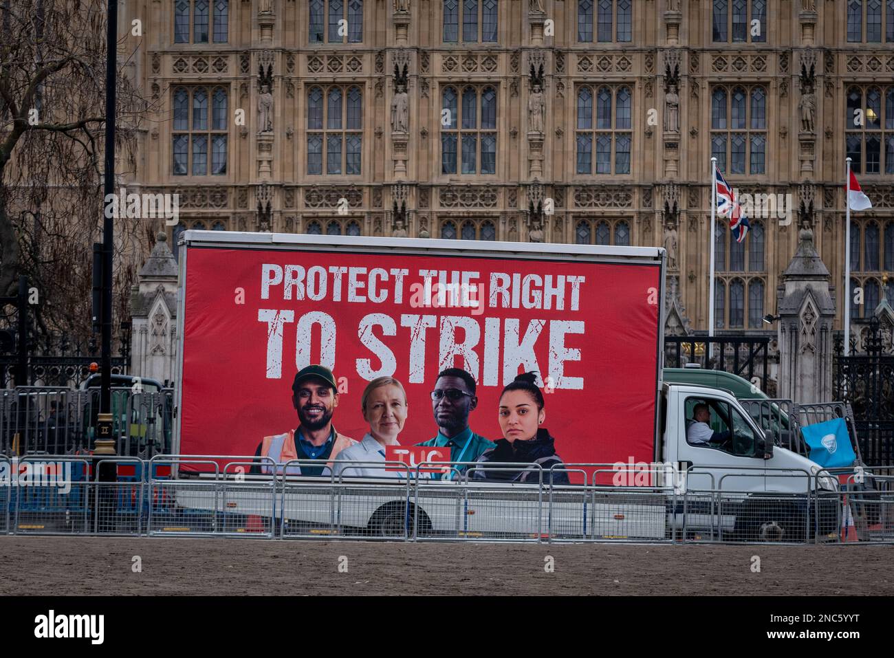 Mobile billboard ‘Protect The Right To Strike’ is driven around ... Mobile billboard ‘Protect The Right To Strike’ is driven around ...