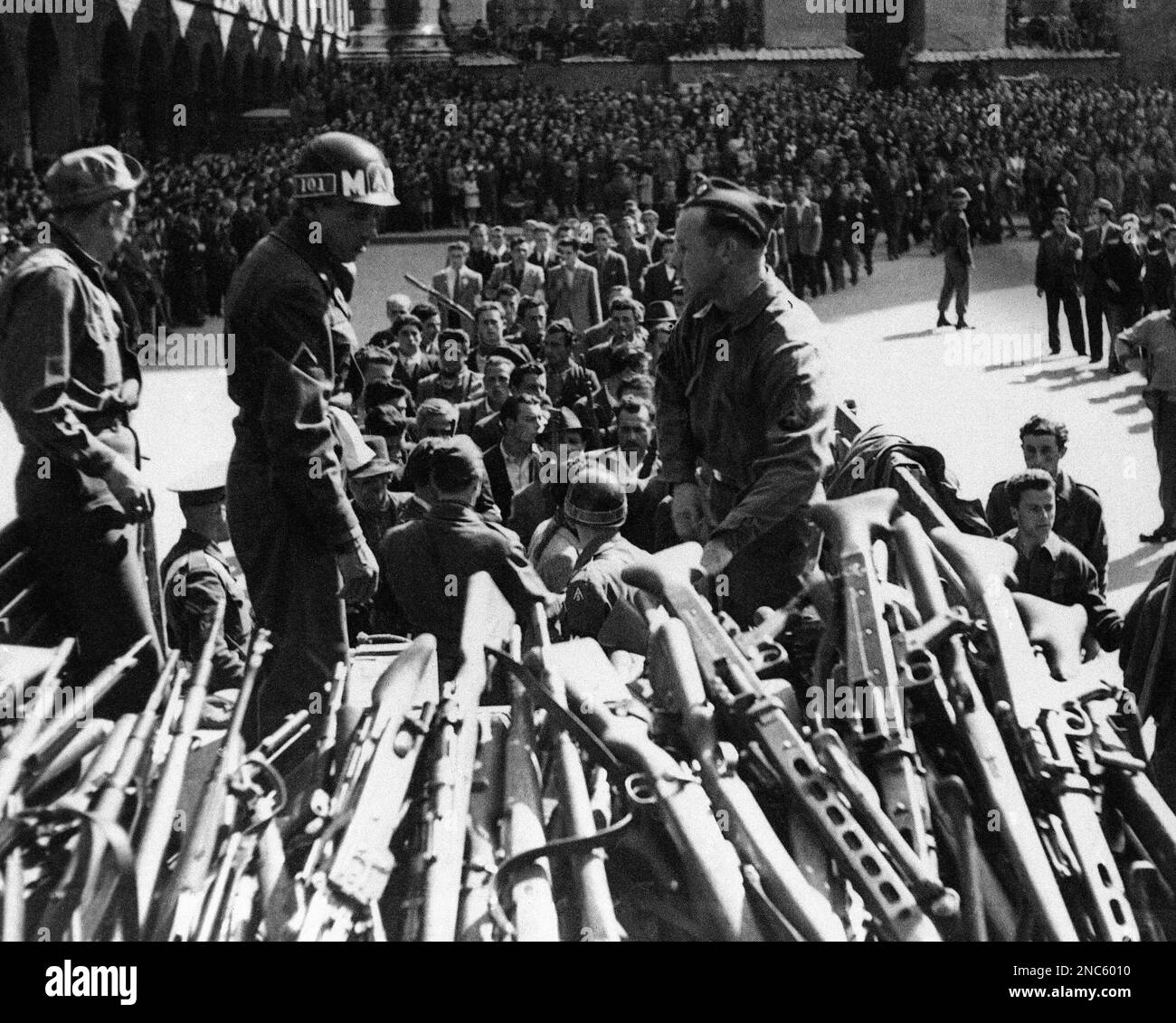 In the Main Square of Bologna, thousands of Partisans laid down their ...