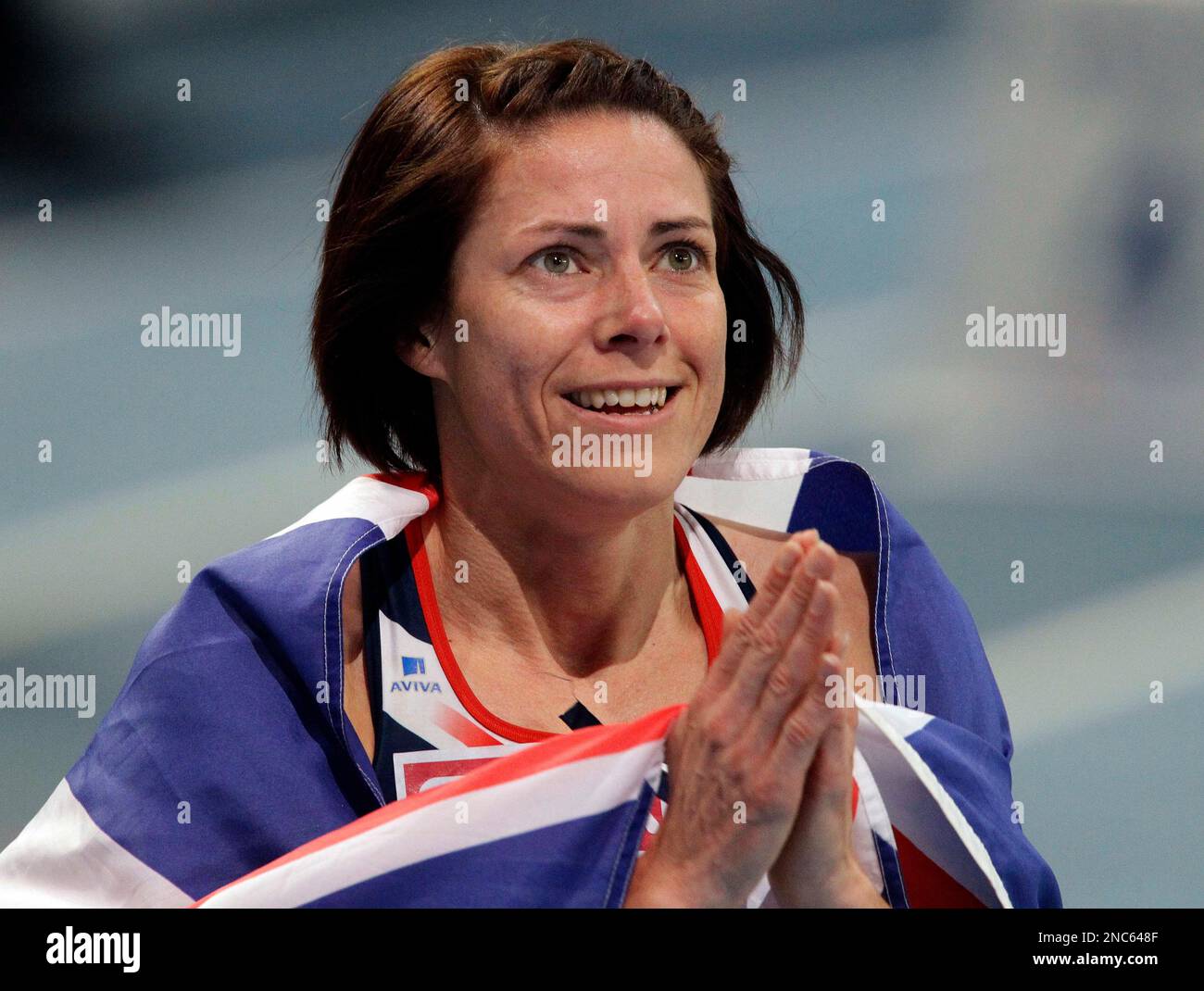 Britain's Helen Clitheroe celebrates after winning the gold medal in ...