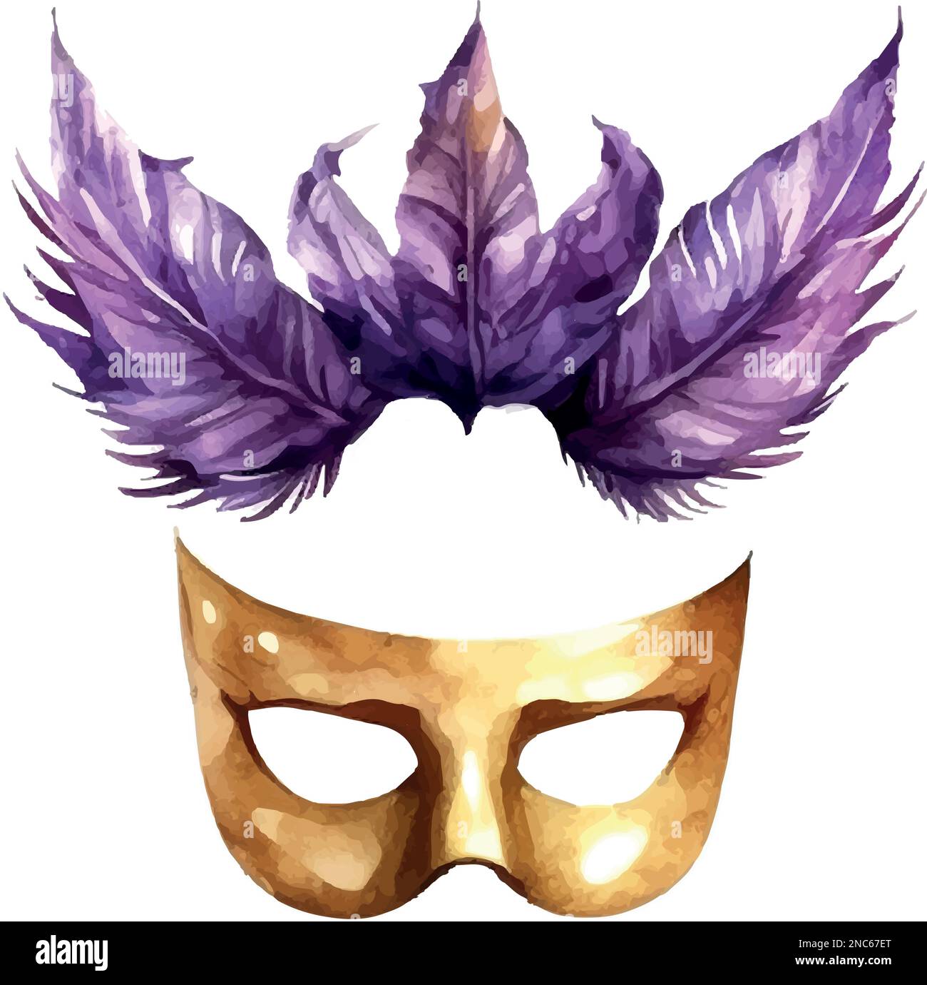 Carnival venetian mask from a splash of watercolor, colored drawing ...