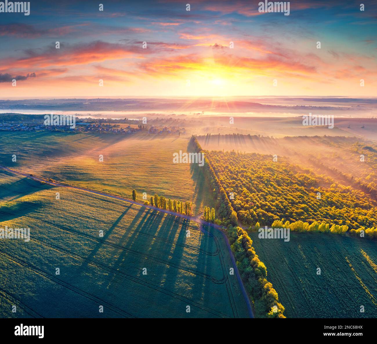 Aerial landscape photography. Unbelievable summer view from flying ...