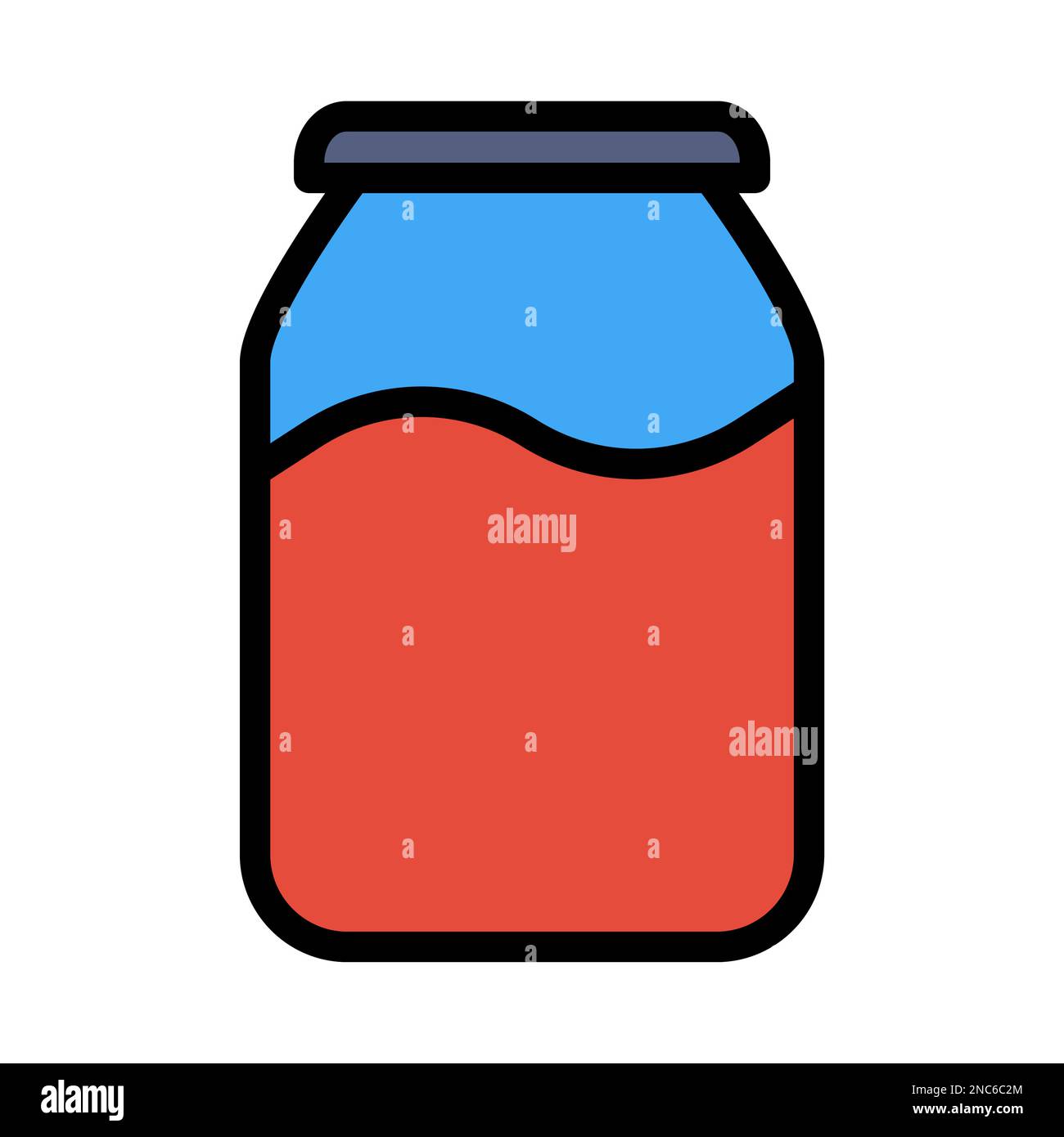 Jar icon line isolated on white background. Black flat thin icon on ...