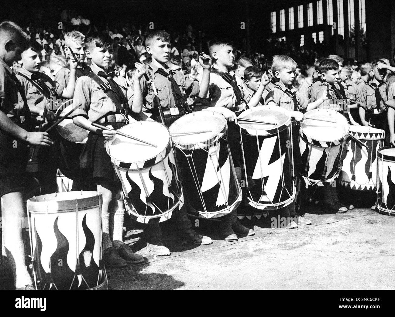 Young drummers - some of the 60,000 Hitler Youth who gathered in ...