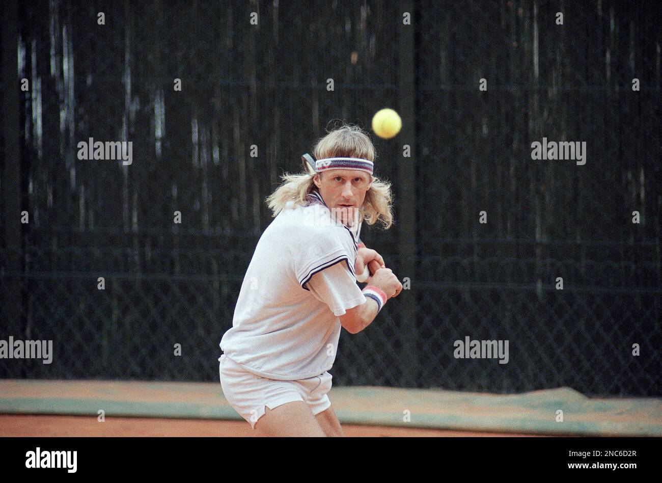 Bjorn Borg at the Monte Carlo Tennis Open in Monaco on April 18, 1991 ...